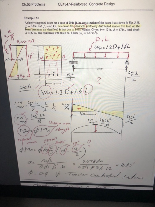 Solved Ch.03 Problems CE4347-Reinforced Concrete Design | Chegg.com