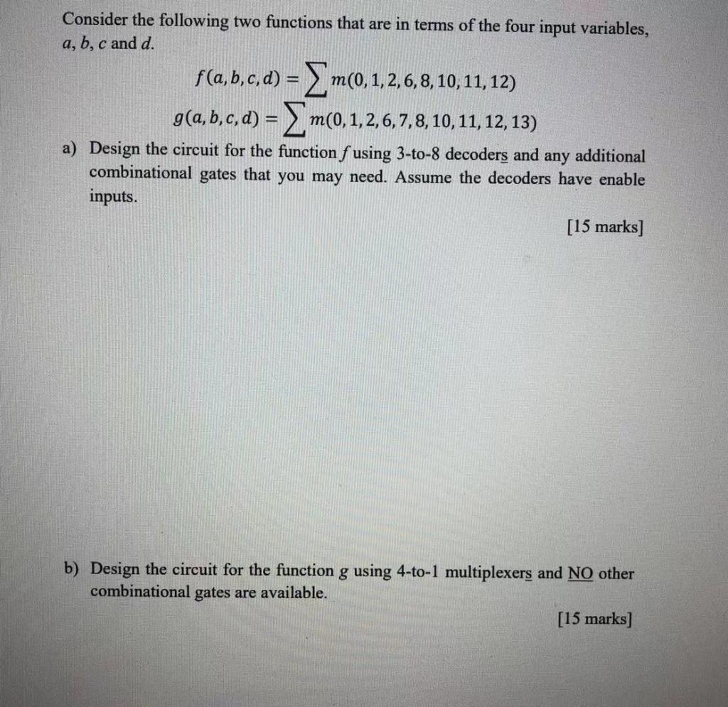 Solved Consider the following two functions that are in | Chegg.com