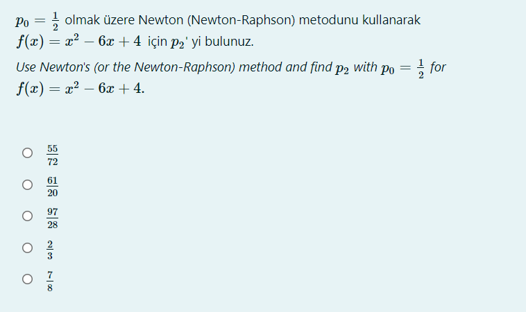 Solved p0=21 olmak üzere Newton (Newton-Raphson) metodunu | Chegg.com