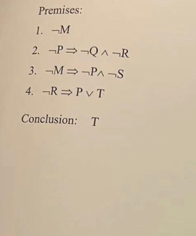 Solved given the following premises use the logic | Chegg.com