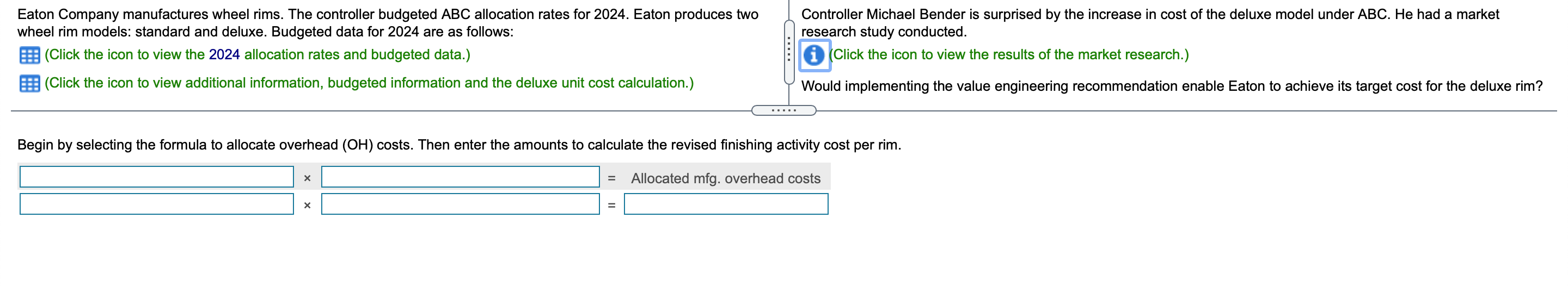 Solved Х Data Table Predetermined Overhead Allocation Rate | Chegg.com