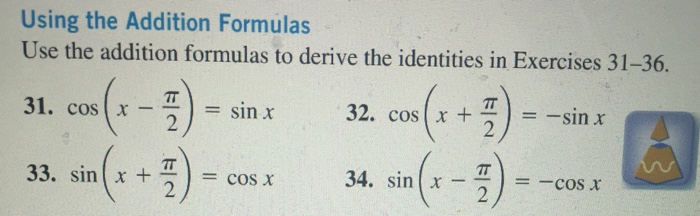 Solved Using the Addition Formulas Use the addition formulas | Chegg.com