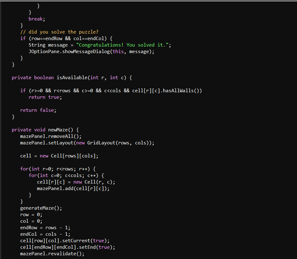Solved Maze SolverAdd a method to the Maze game we created | Chegg.com