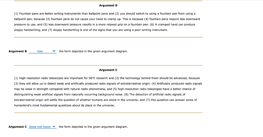 Each extended argument within the following passages | Chegg.com