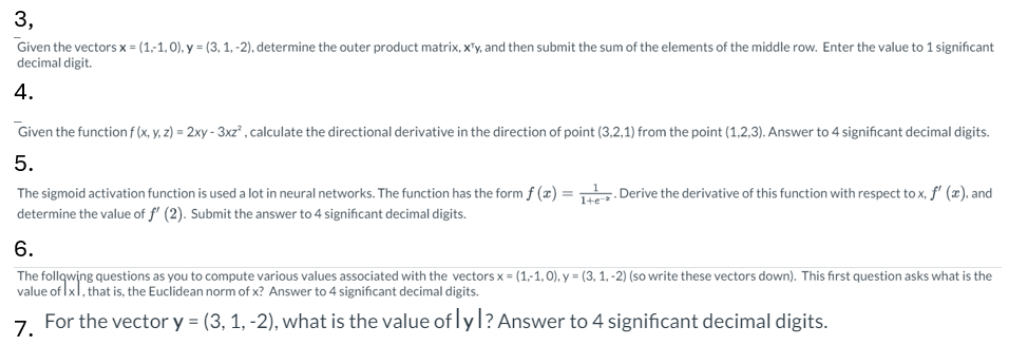 Solved 3 ,?-Given the vectors x=(1,-1,0),y=(3,1,-2), | Chegg.com
