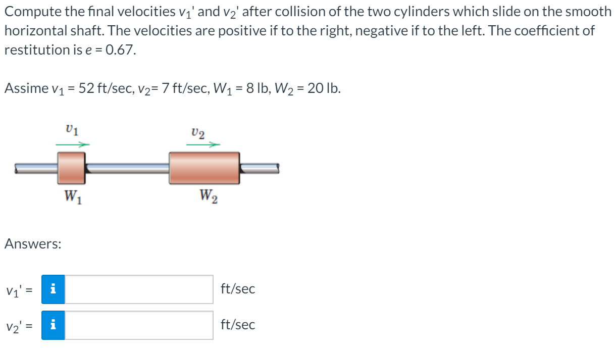 Solved Compute the final velocities v1' and v2' after | Chegg.com