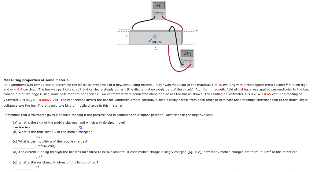 Solved Measuring properties of some material voltage along | Chegg.com