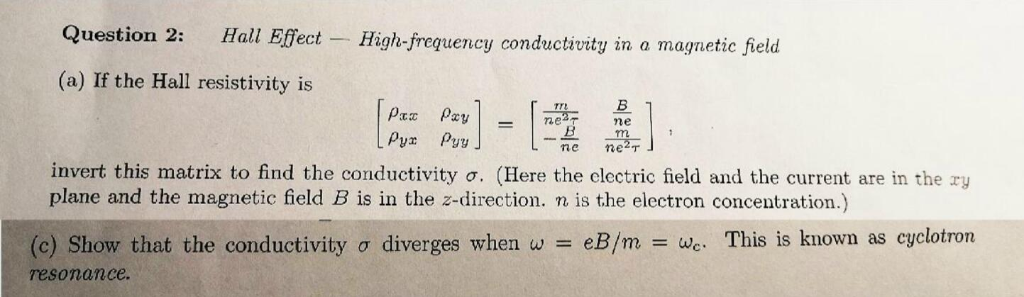 Solved This question is about Hall Effect, could you give me | Chegg.com