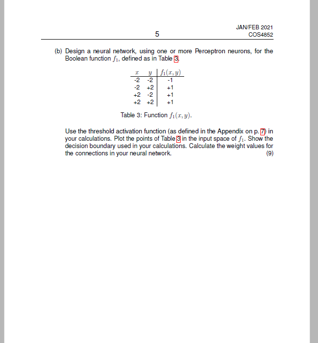 4 JAN FEB 2021 COS4852 Question 3: Neural Networks | Chegg.com