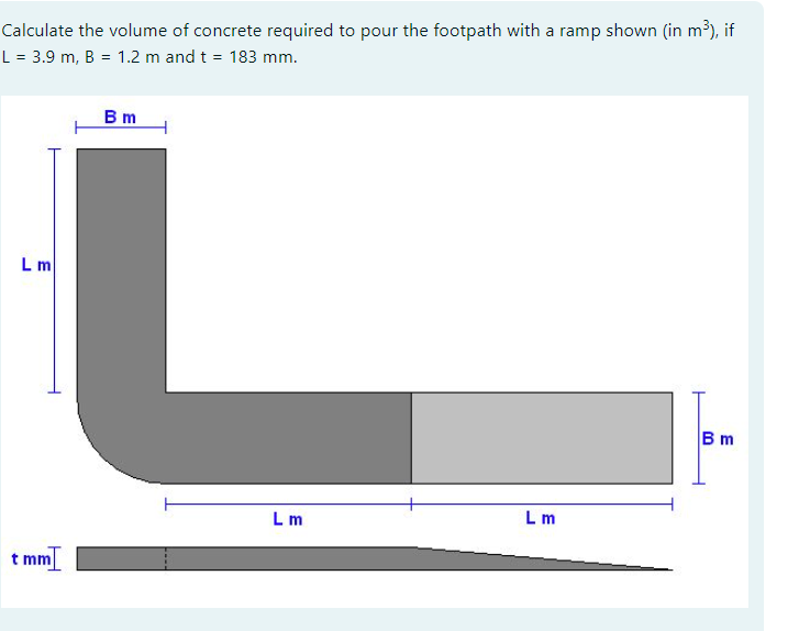 Solved Calculate the volume of concrete required to pour the | Chegg.com