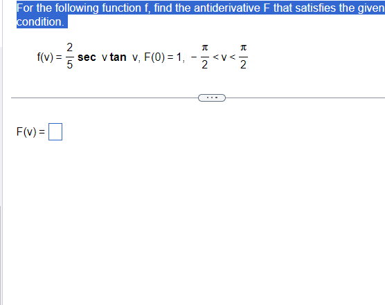 Solved For The Following Function F Find The Antiderivative
