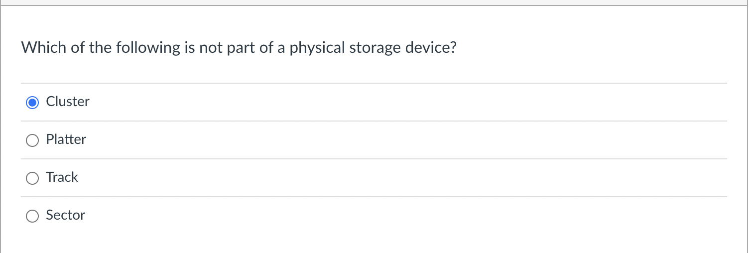Solved Which of the following is not part of a physical | Chegg.com