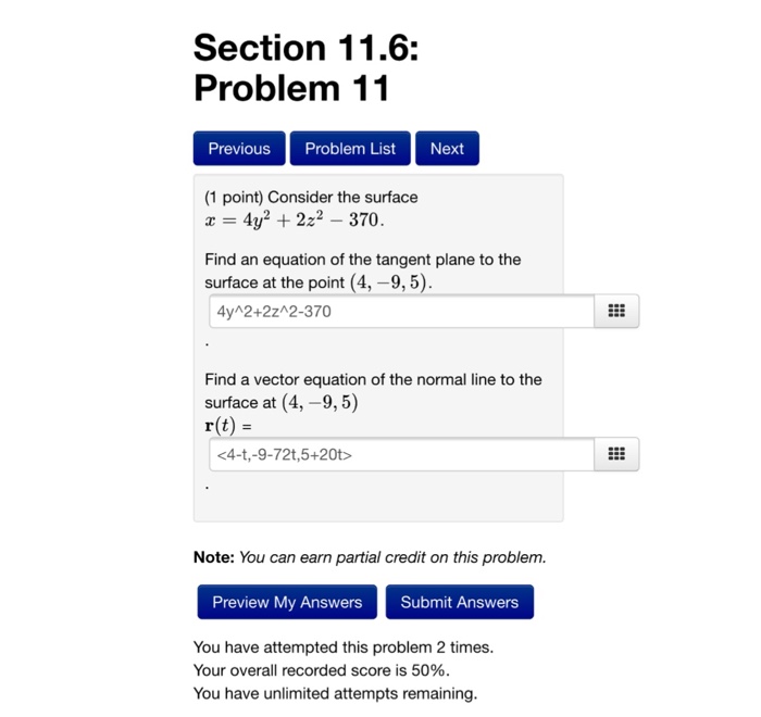 Solved Consider the surface x = 4y^2 + 2z^2 - 370. Find an | Chegg.com