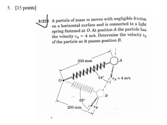 Solved 5. [15 points] 3/22 A particle of mass m moves with | Chegg.com