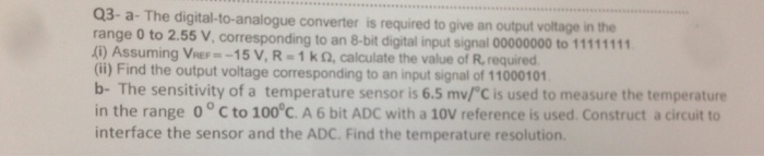 Solved Q3- a- The digital-to-analogue converter is required | Chegg.com