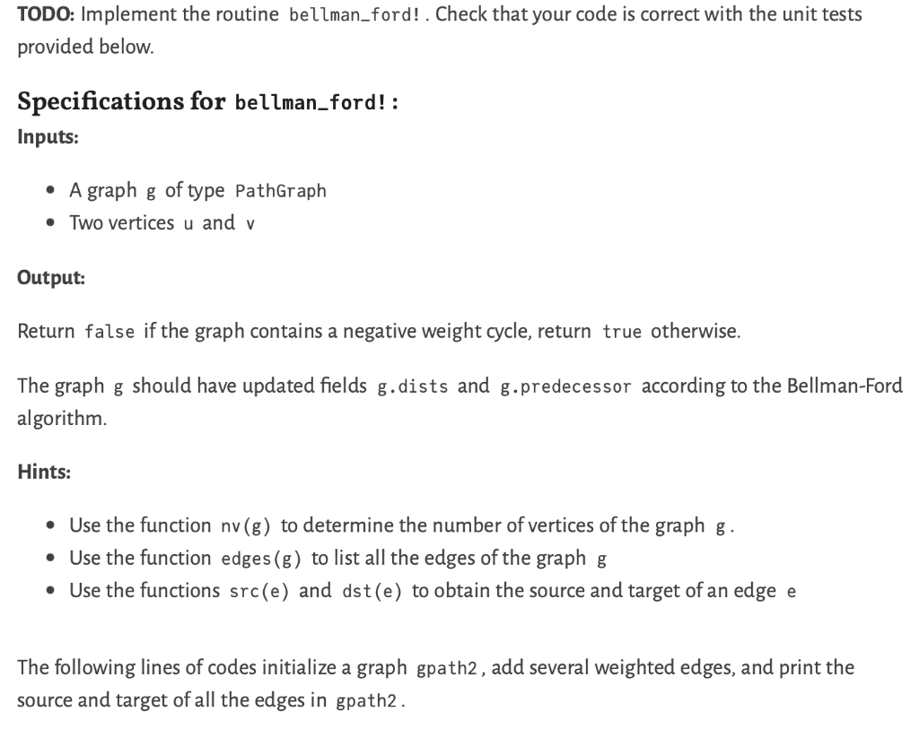 Solved Problem 2: Bellman-Ford algorithm For this problem, | Chegg.com