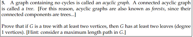 Solved 5. A graph containing no cycles is called an acyclic | Chegg.com