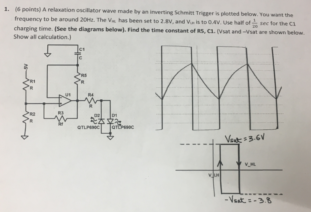 Solved (6 points) A relaxation oscillator wave made by an | Chegg.com