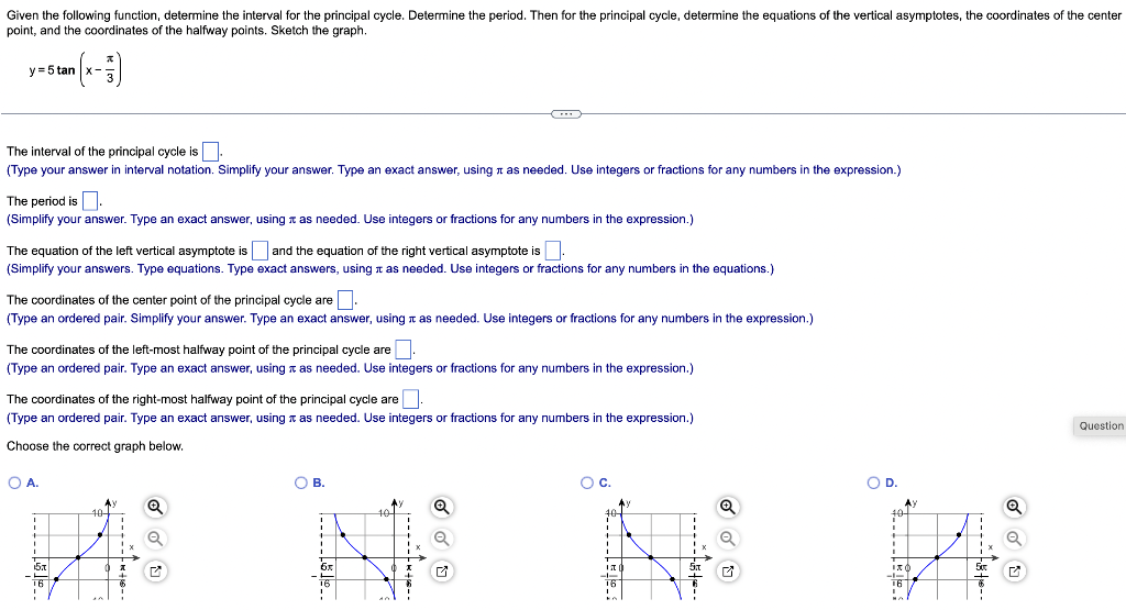 Given the following function, determine the interval | Chegg.com