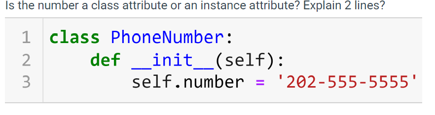 Solved Is area-code a class attribute or an instance | Chegg.com