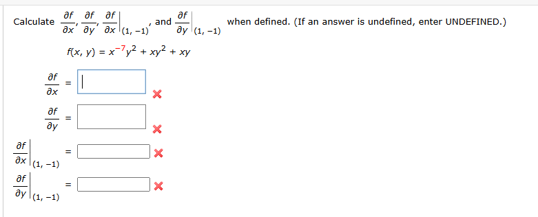Solved Calculate delfdelx,delfdely,delfdelx|(1,-1), ﻿and | Chegg.com