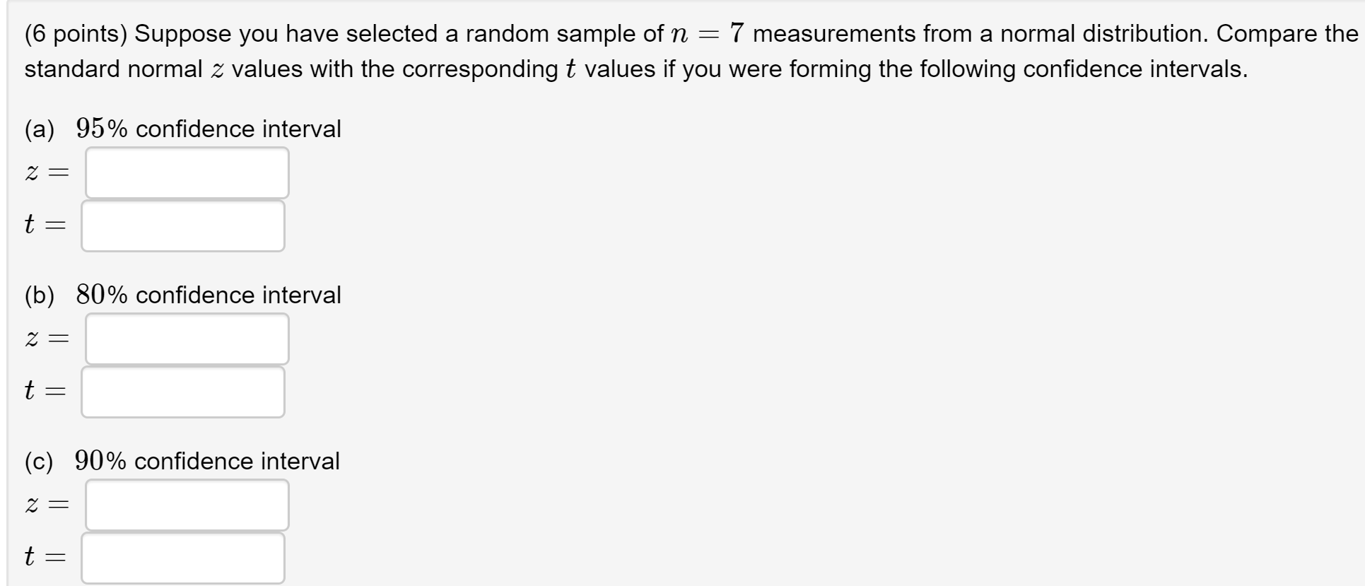 Solved Suppose you have selected a random sample of n=7 | Chegg.com