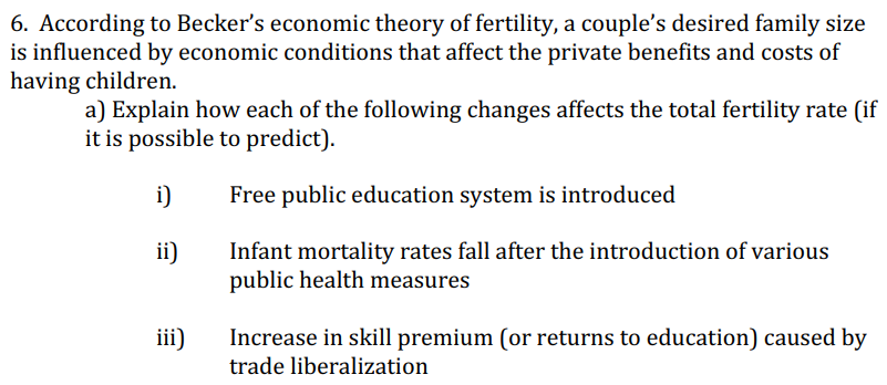 Solved 6. According to Becker's economic theory of | Chegg.com