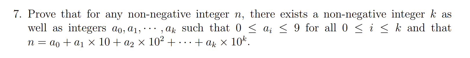 Solved 7. Prove that for any non-negative integer n, there | Chegg.com