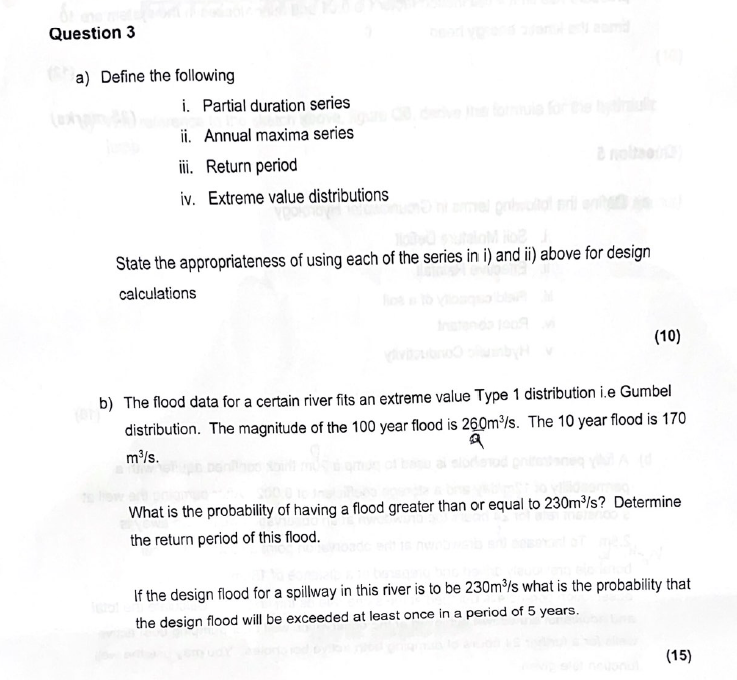 Solved a) Define the following i. Partial duration series | Chegg.com