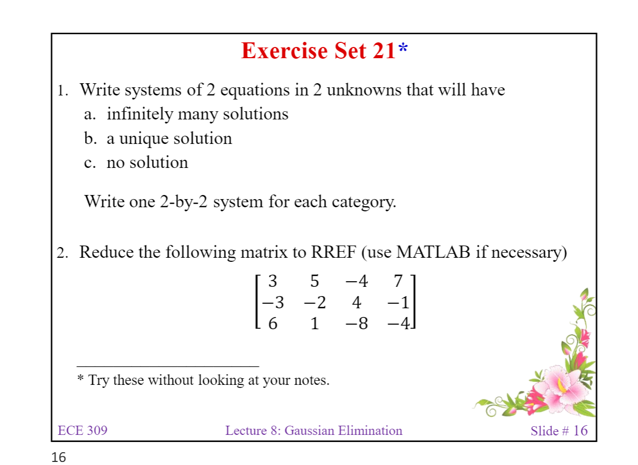 Solved Exercise Set 21* 1. Write systems of 2 equations in 2 | Chegg.com