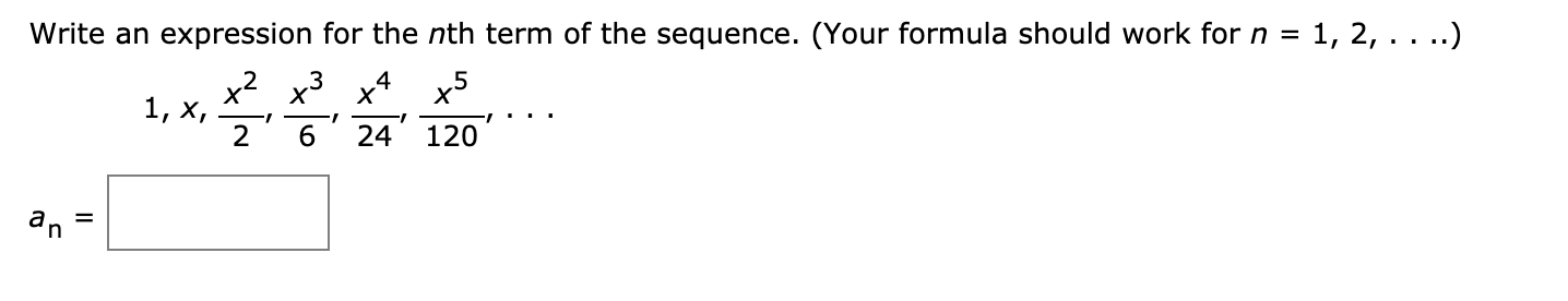 Solved Write an expression for the nth term of the sequence. | Chegg.com