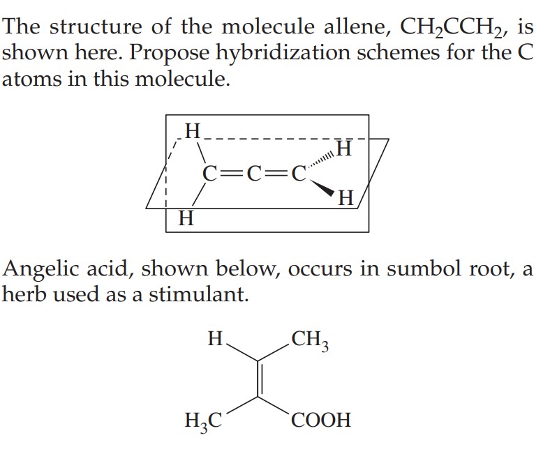 The structure of the molecule allene, CH2CCH2, | Chegg.com
