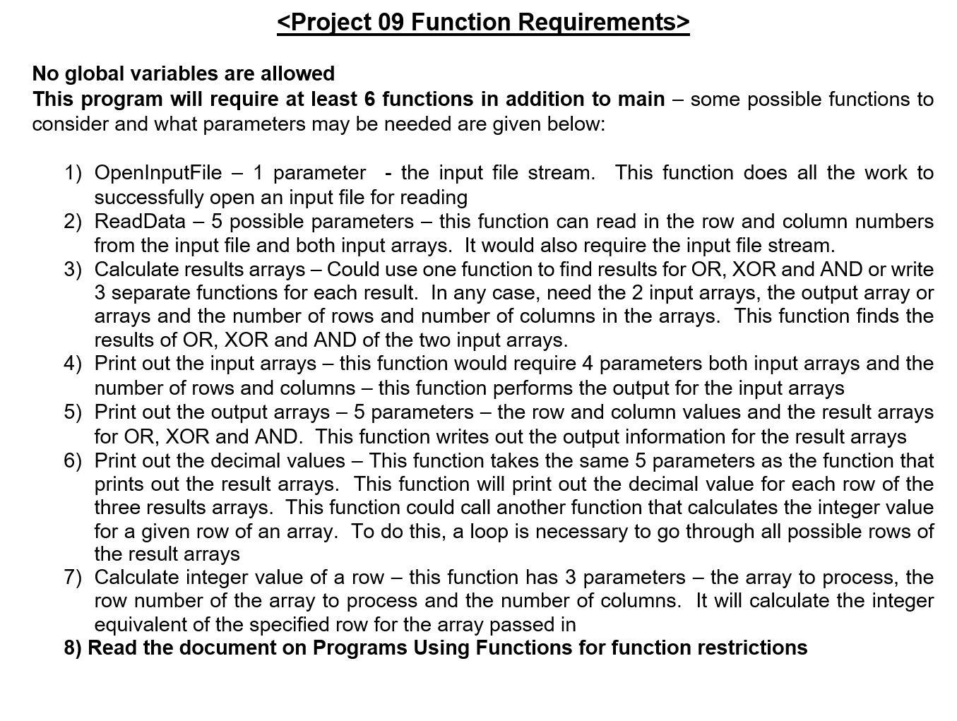 Solved Project 09 introduces the student to the use of | Chegg.com