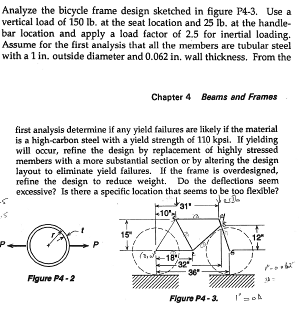 Solved Analyze the bicycle frame design sketched in figure | Chegg.com