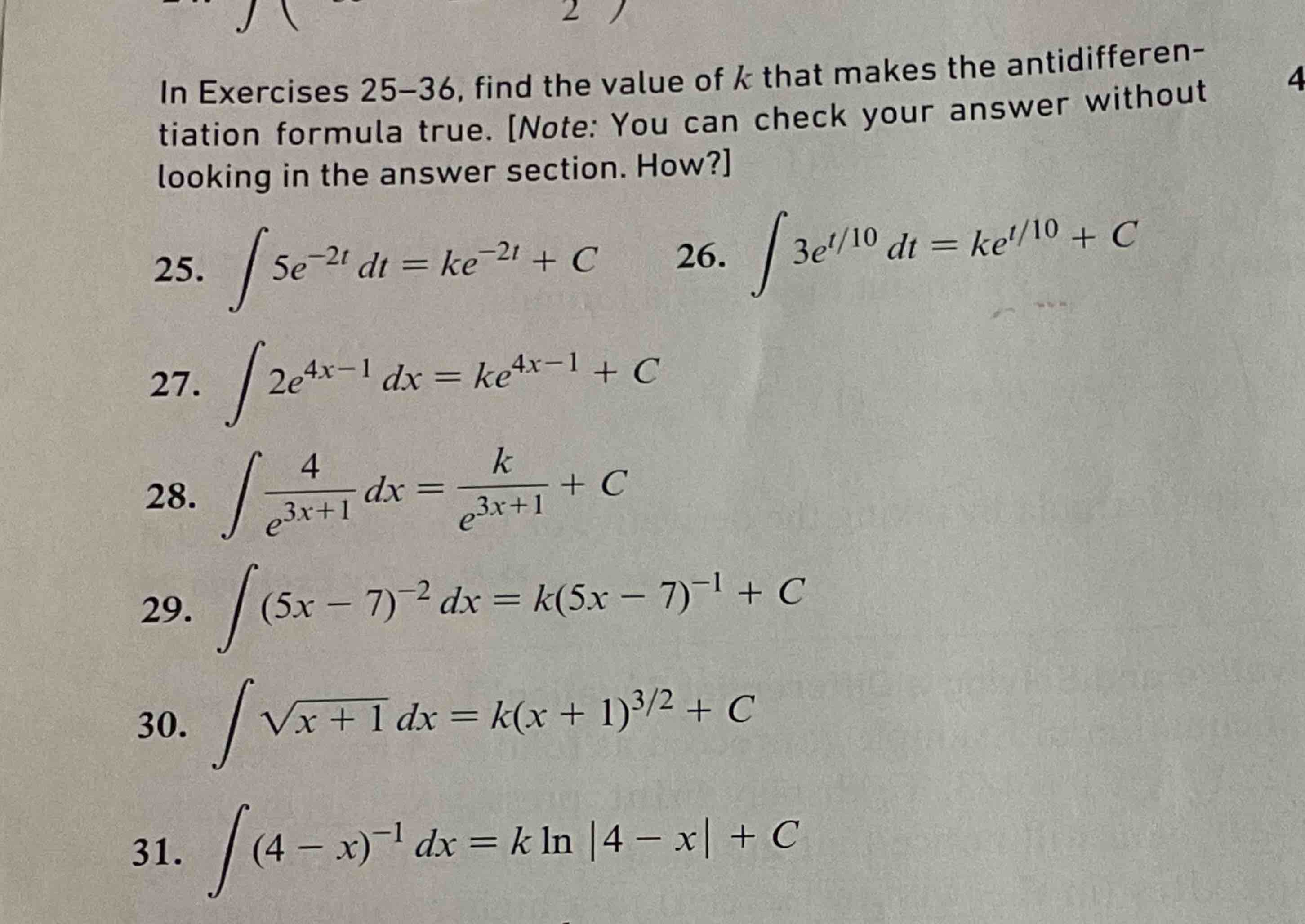 Solved In ﻿Exercises 25-36, ﻿find the value of k ﻿that makes | Chegg.com