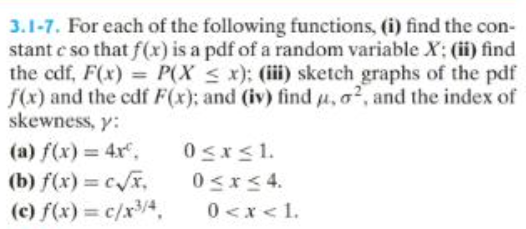 Solved 3.1-7. For each of the following functions, (i) find | Chegg.com