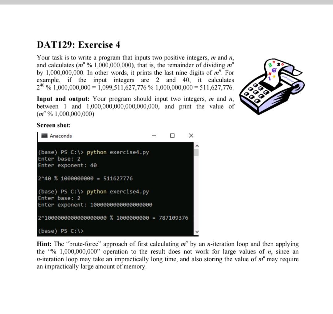Solved DAT129: Exercise 4 Your task is to write a program | Chegg.com
