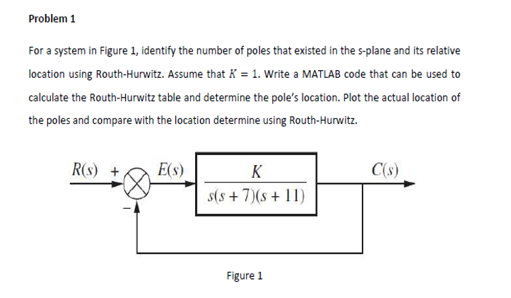 Solved Problem 1 For a system in Figure 1, identify the | Chegg.com