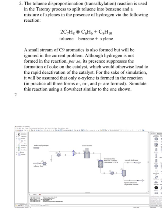 2. The toluene disproportionation (transalkylation) | Chegg.com