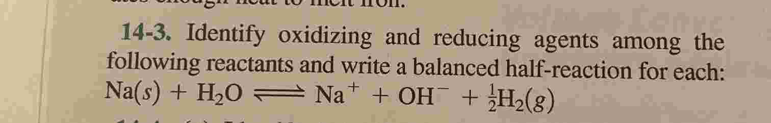 Solved Identify oxidizing and reducing agents among the | Chegg.com