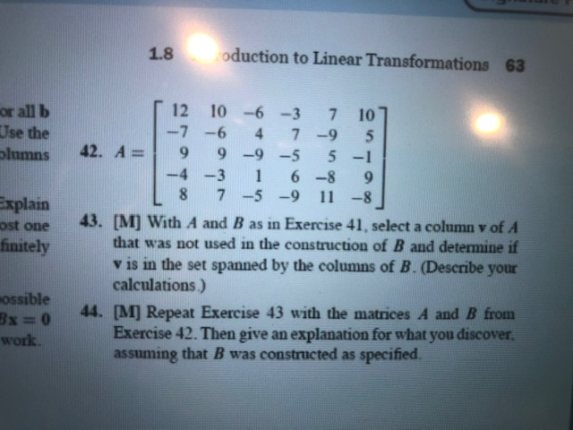 1.8 oduction to Linear Transformations 63 or all Use | Chegg.com