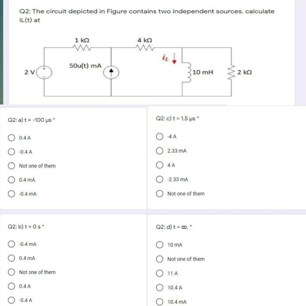 Solved Q2: The circuit depicted in Figure contains two | Chegg.com