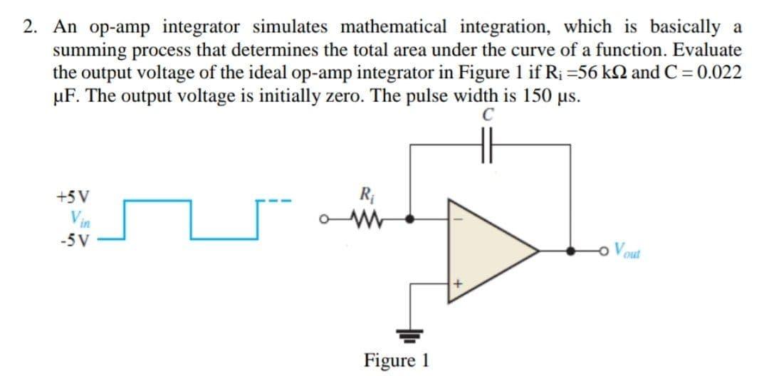 Solved 2. An op-amp integrator simulates mathematical | Chegg.com