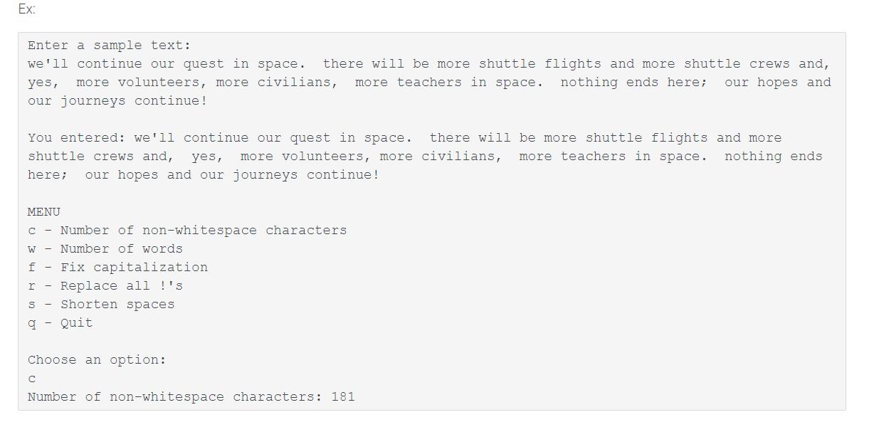 Solved Write A Program That Prompts A User For Input Text 0082