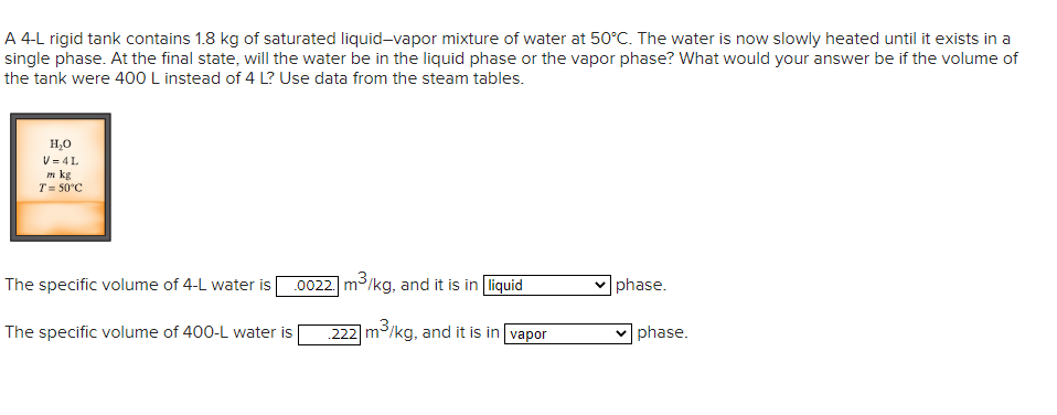 Solved A 4-L rigid tank contains 1.8 kg of saturated | Chegg.com