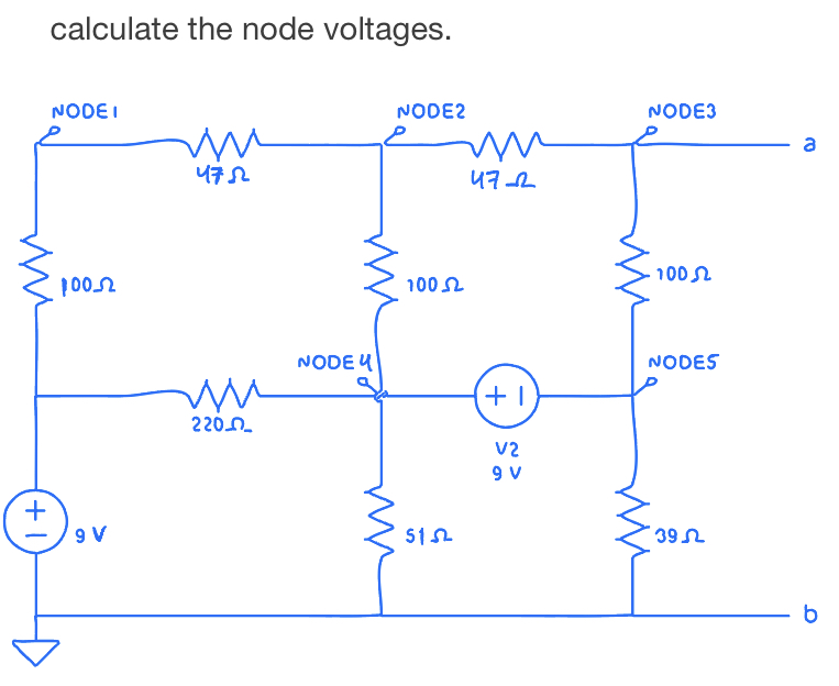Solved Calculate the node voltages. | Chegg.com