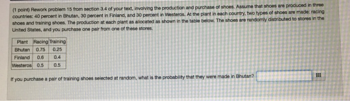Solved (1 point) Rework problem 15 from section 3.4 of your | Chegg.com