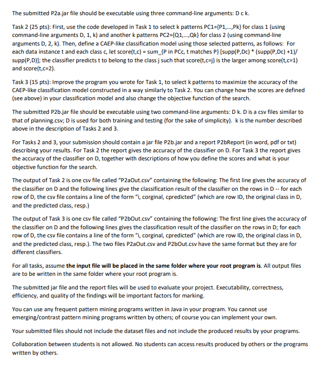 Introduction to Data Mining -- Project 2 Each student | Chegg.com