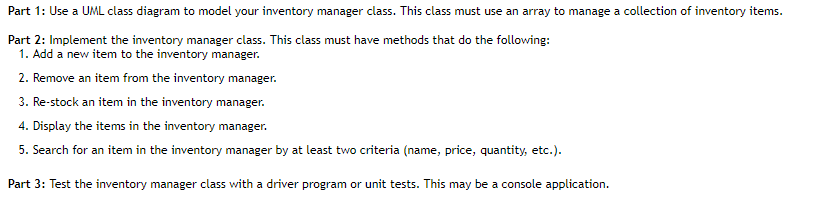 Solved Part 1: Use a UML class diagram to model your | Chegg.com