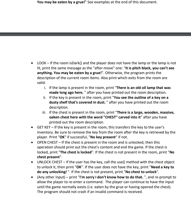 Solved Please create Adventure.Java class that houses the | Chegg.com